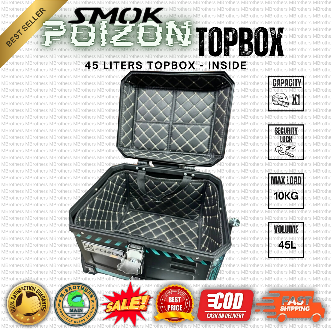 Topbox Only SMOK Poizon V3 Black/Blue - Dual Lock 45 Liters Hard ...