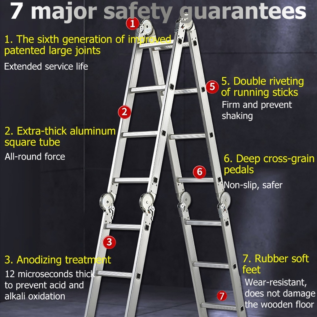 Ladder Foldable Aluminum Heavy Duty Folding Ladder Hagdanan stairs for ...