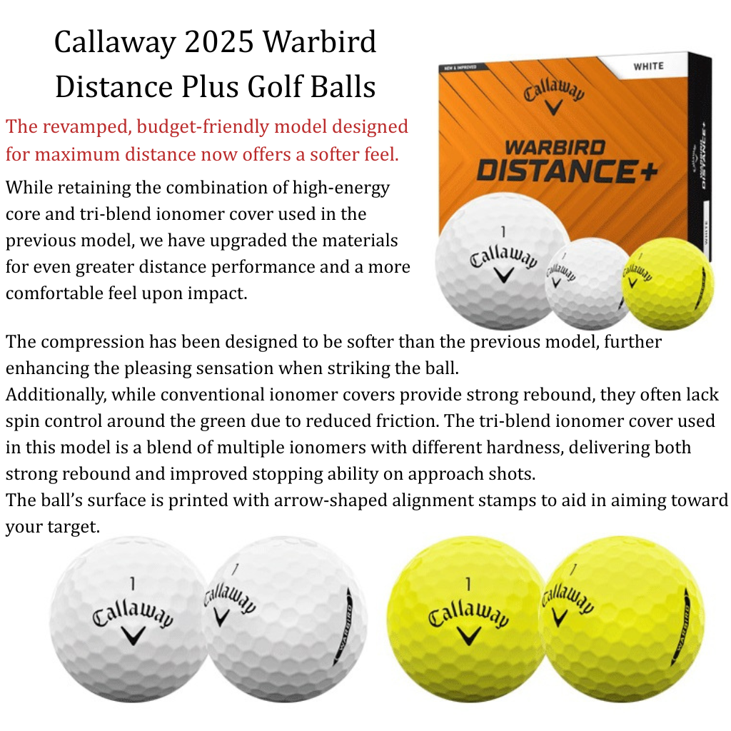 Callaway Warbird Distance Golf Balls 2025 — 2 Piece Construction 1