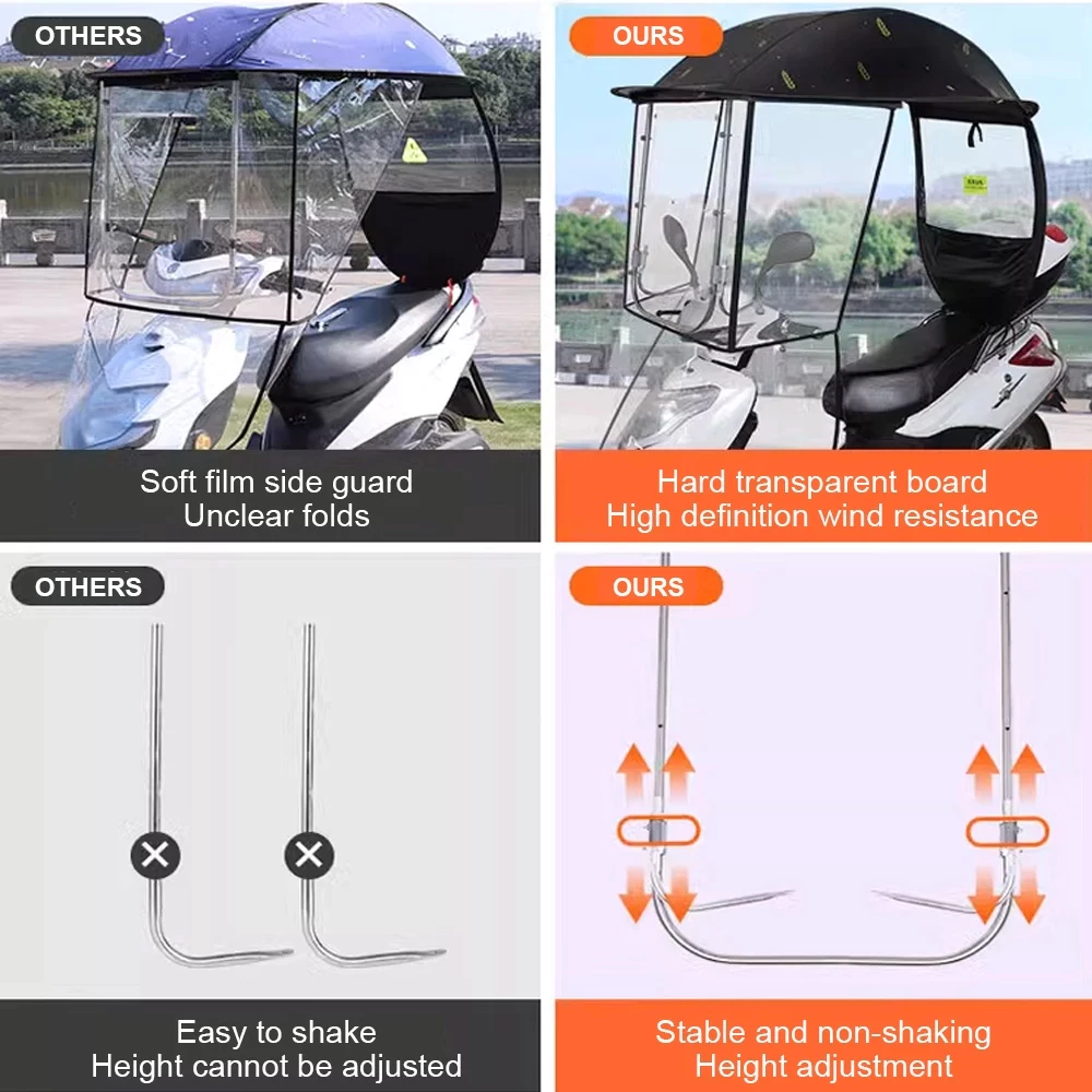 2026 Upgrade Bold Motorcycle Awning Electric Car Canopy Rainproof and ...