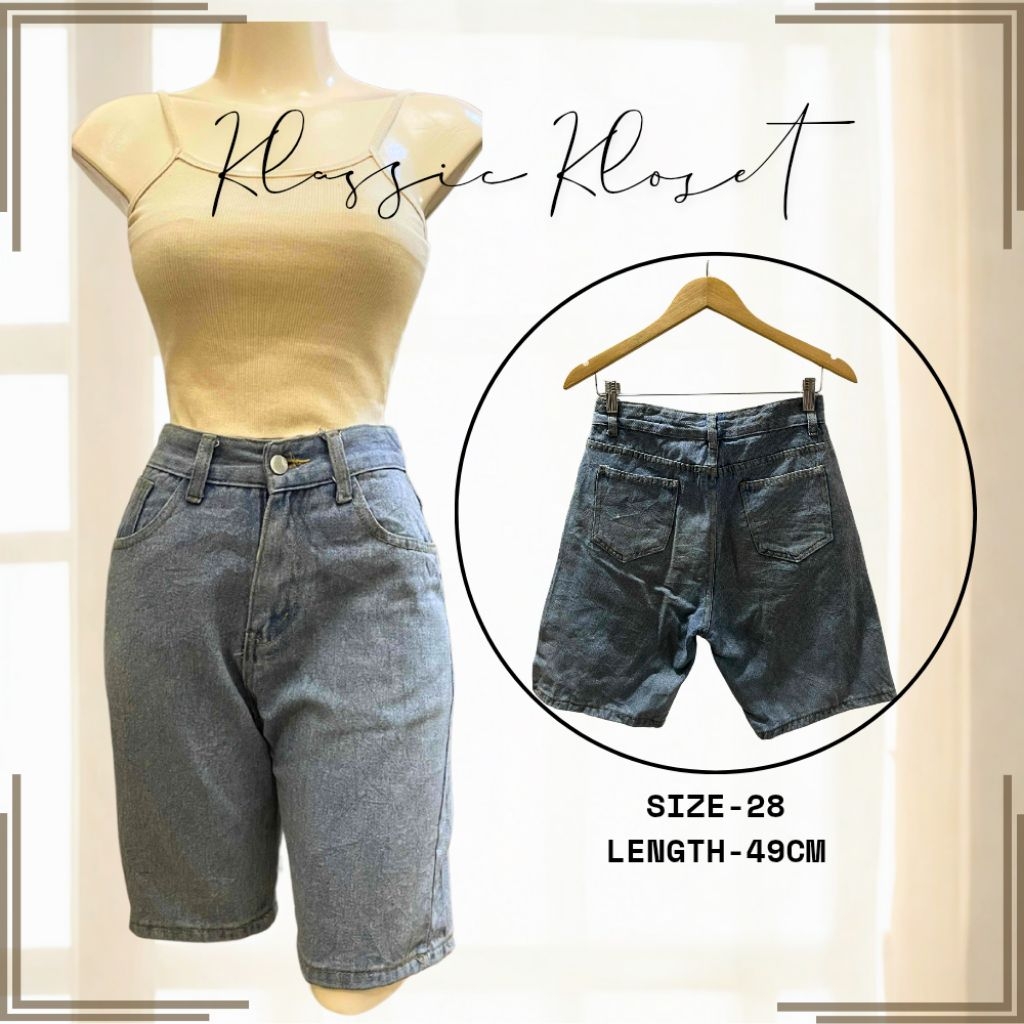 Women's Bermuda Denim Shorts | Tattered Casual | Ukay | Klassic Kloset ...