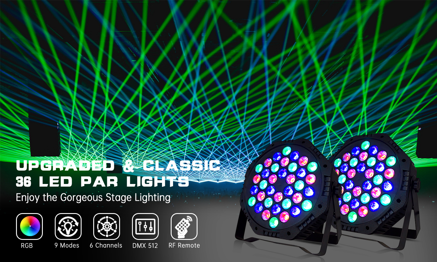 4PCS 36/54 Par RGB stage light spot light LED par light RGB disco light ...