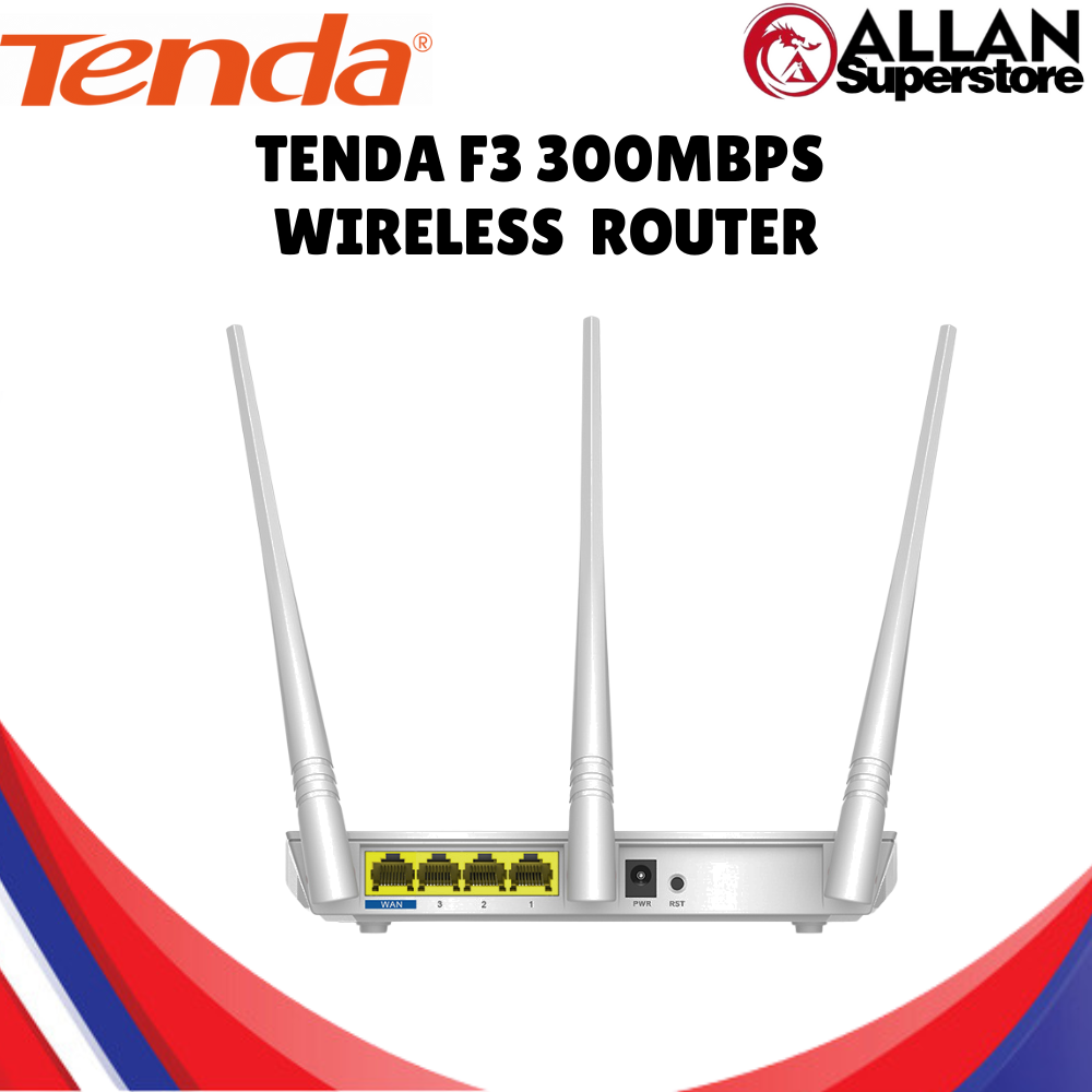 Tenda F3 300Mbps WiFi Router | High-Speed Wireless Internet, 4 LAN Ports, Easy Setup, Stable ...