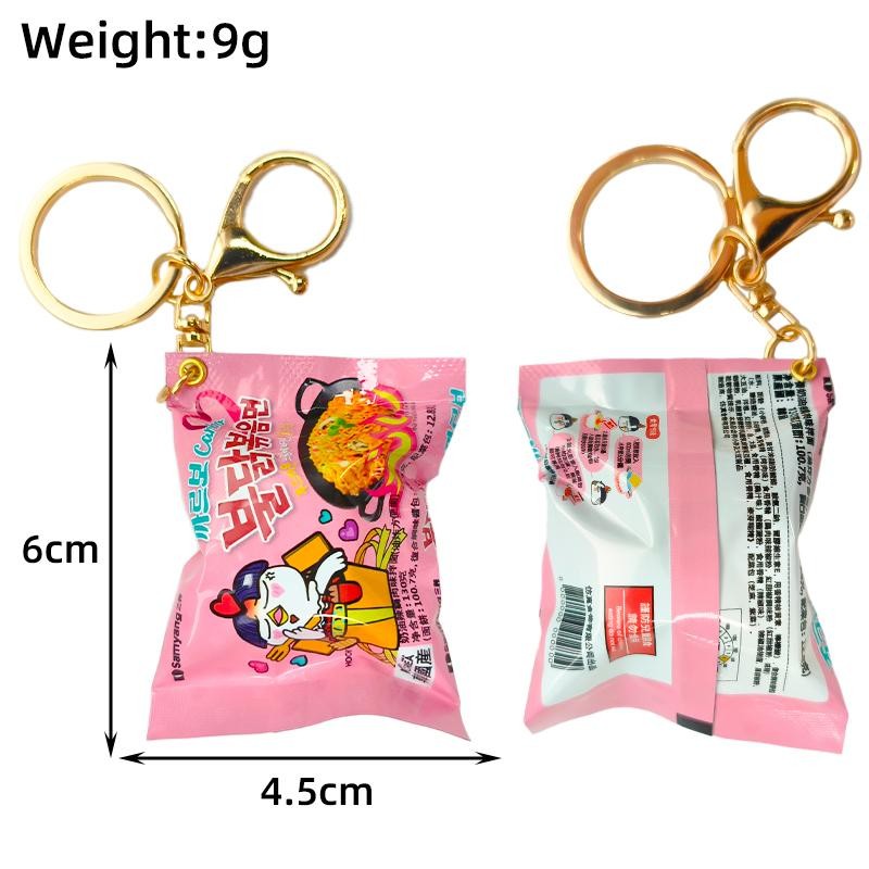 Simulation of Korean turkey noodle snack bag key chain creative snacks ...