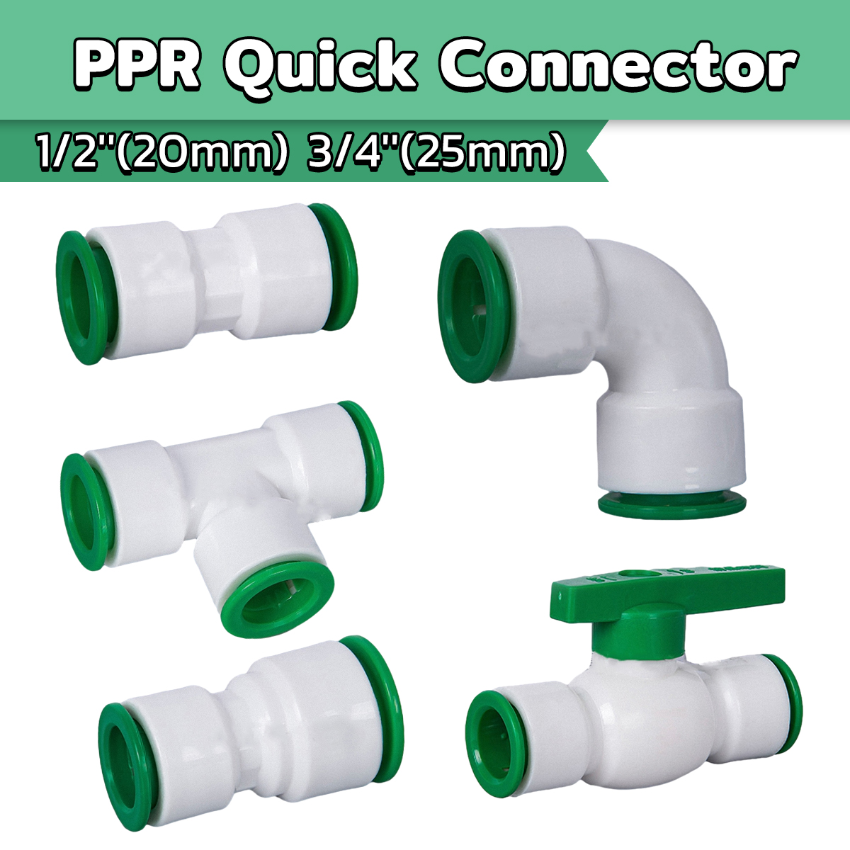 YOD PPR Quick Connector Hot/Cold Water Pipe PE Fittings 1/2''(20mm)' 3/4''(25mm) | Shopee ...