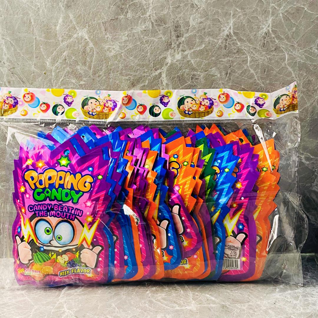 30 Pcs Popping Candy Mix Flavor With Random Sticker And Crystal Popping ...