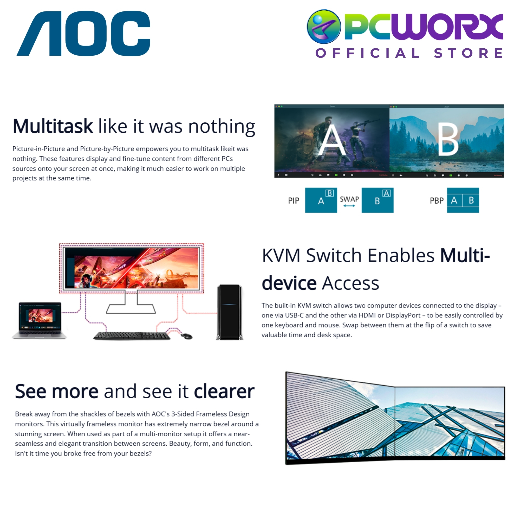 AOC U32N3C 31.5" 4K IPS HDR10 USB-C MONITOR | Shopee Philippines