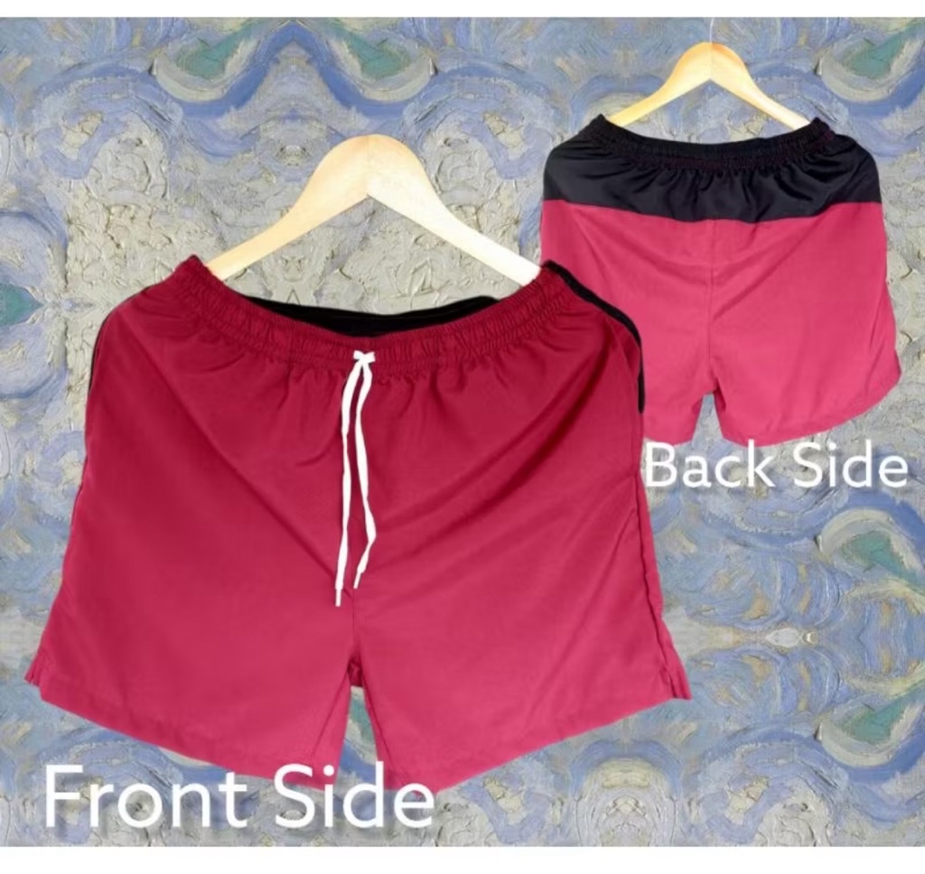 Unisex Taslan Combination Shorts (Maroon/Black) | Shopee Philippines