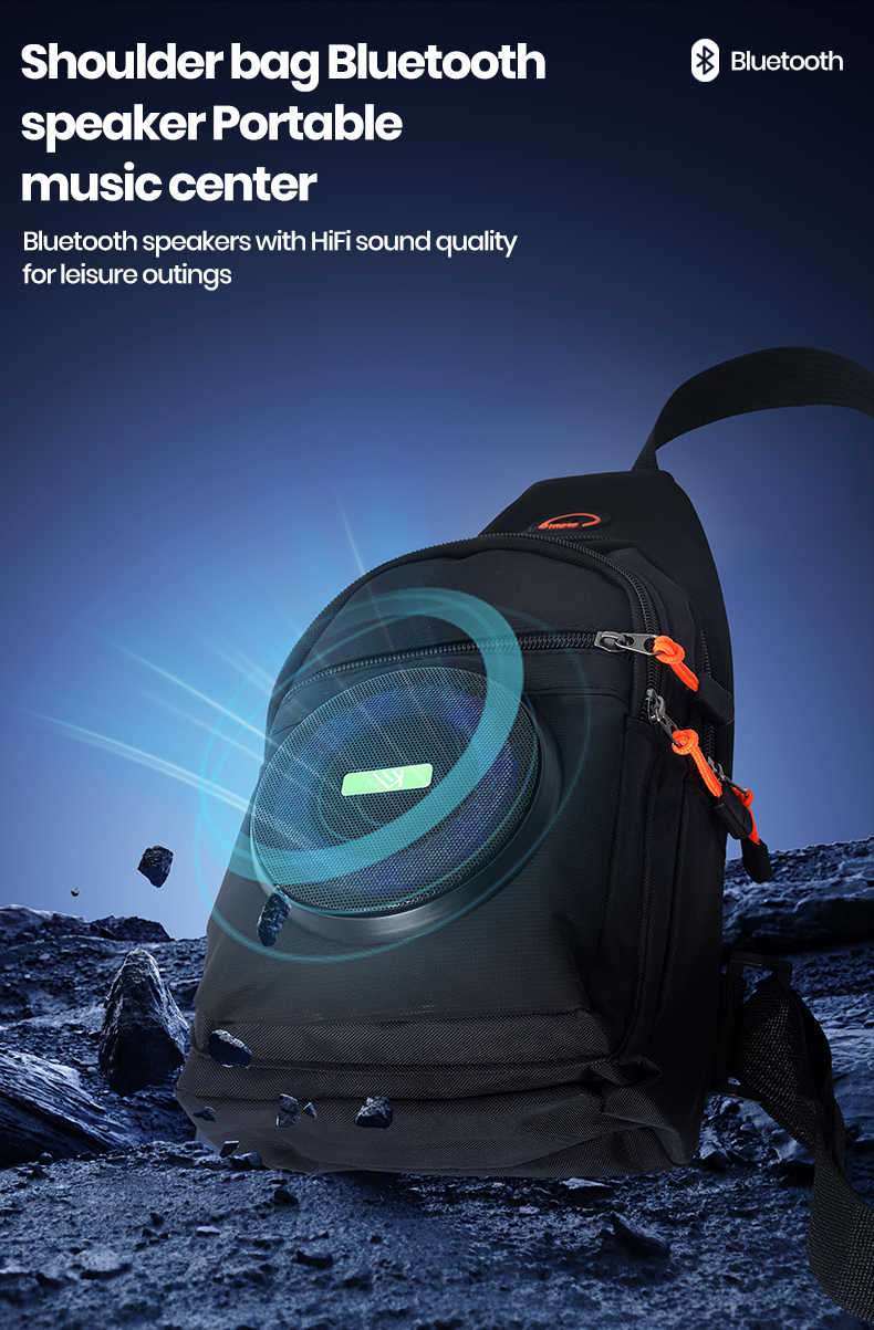 Bluetooth Speaker Chest Bag Portable HIFI Sound Quality LED Lights ...