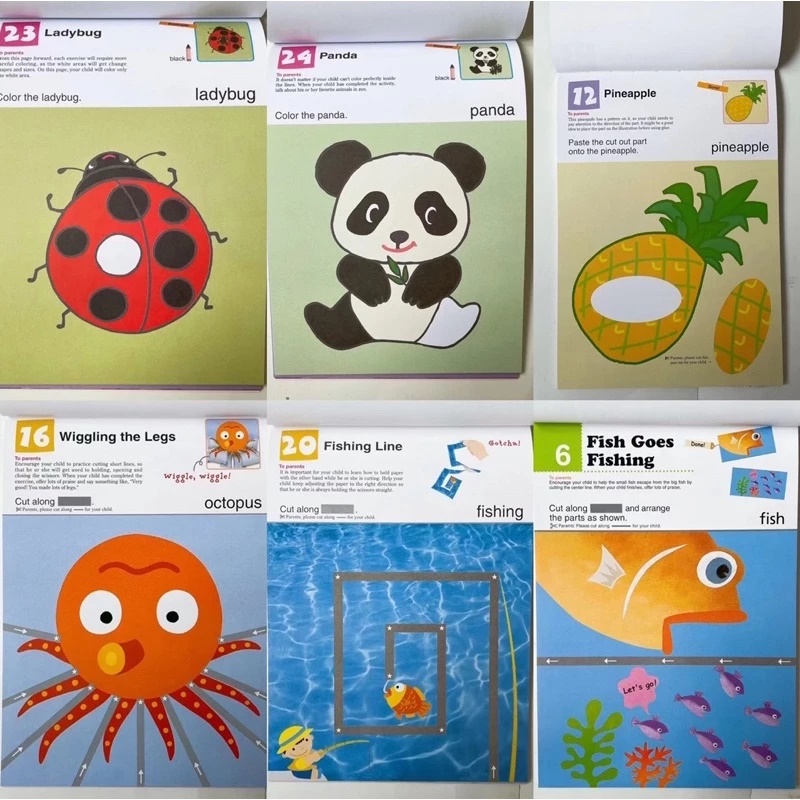 Kumon First Steps Workbook Ages 2 years and up Lets Sticker Paste Cut ...