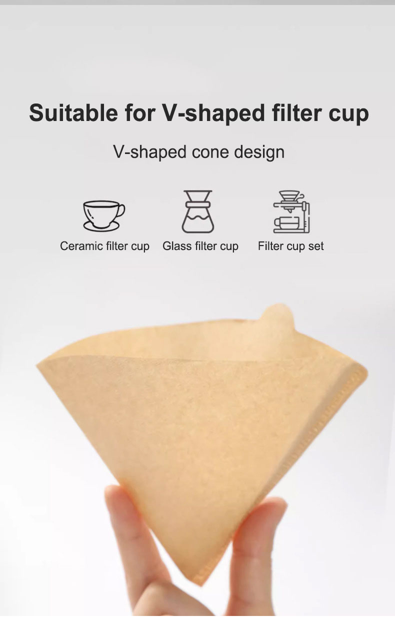 Coffee Filter 100 Pcs V Shape Disposable Paper Coffee Filter for Pour ...