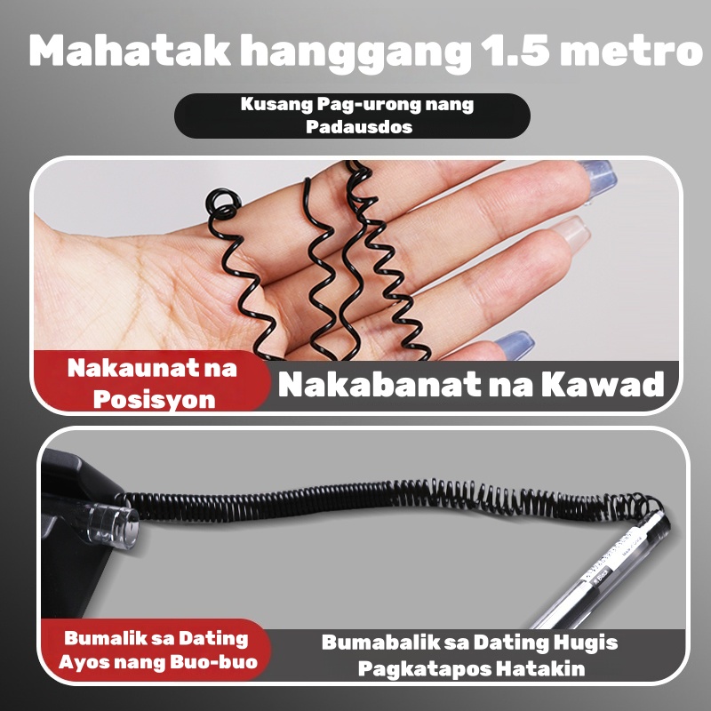 Table Top Pen Black Counter Pen with String Wire Stand Office Bank ...