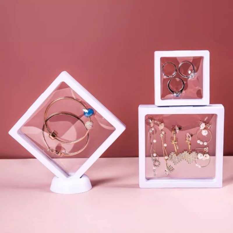Floating Frame 3D Display Jewelry Box Suspension Storage PE Film ...