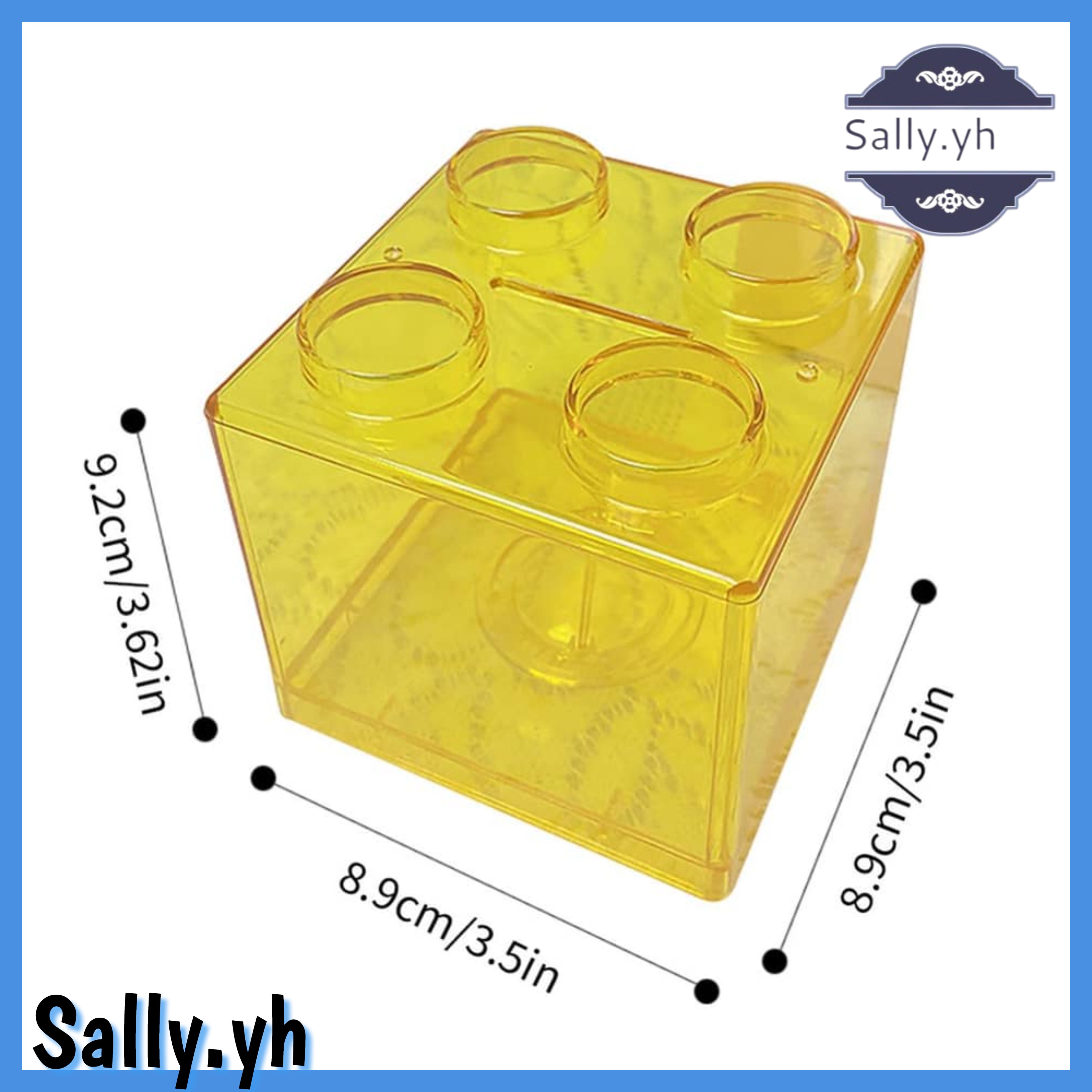 SALLY.YH 1pc Transparent Alkansya Blocks Shape Coin Box Money Bank ...