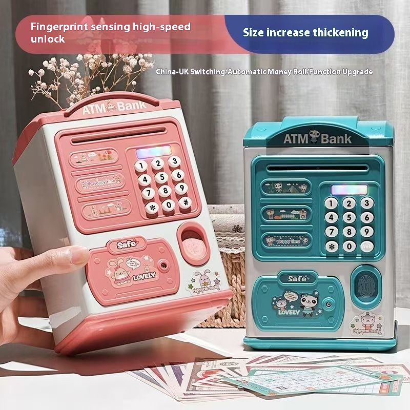 Large capacity ATM piggy bank ATM toys fingerprint piggy bank smart ...