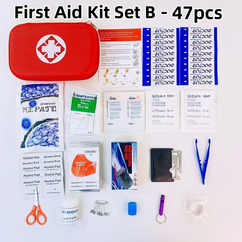 47 pirasong First Aid Kit Kit ng First Aid Kit Medical Kit Tahanan Kotse Mga Produkto sa Labas ...