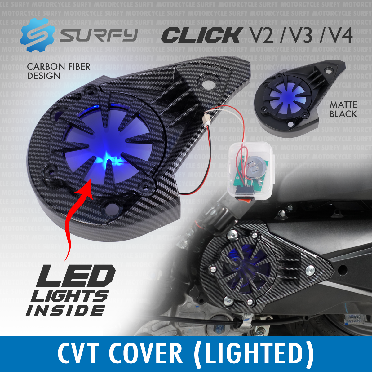 Honda Click 125i 150i Transparent Acrylic CVT Cover With Light Box And ...