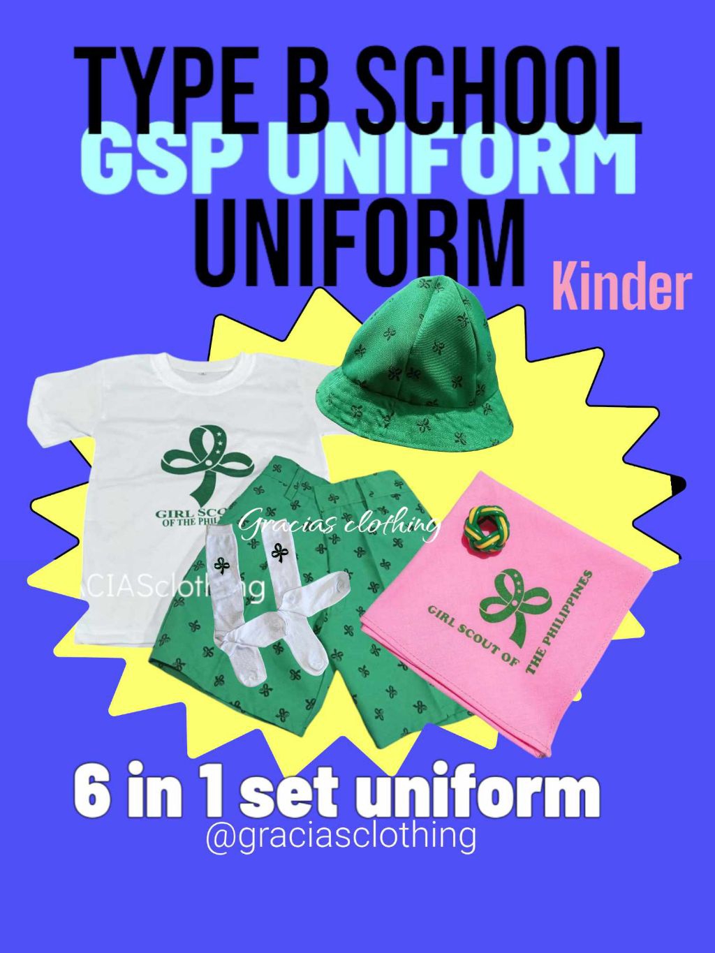 GSP SET 6IN1/GOOD QUALITY/ SCHOOL UNIFORM/ KIDS GIRL TO TEENAGE/GIRL ...