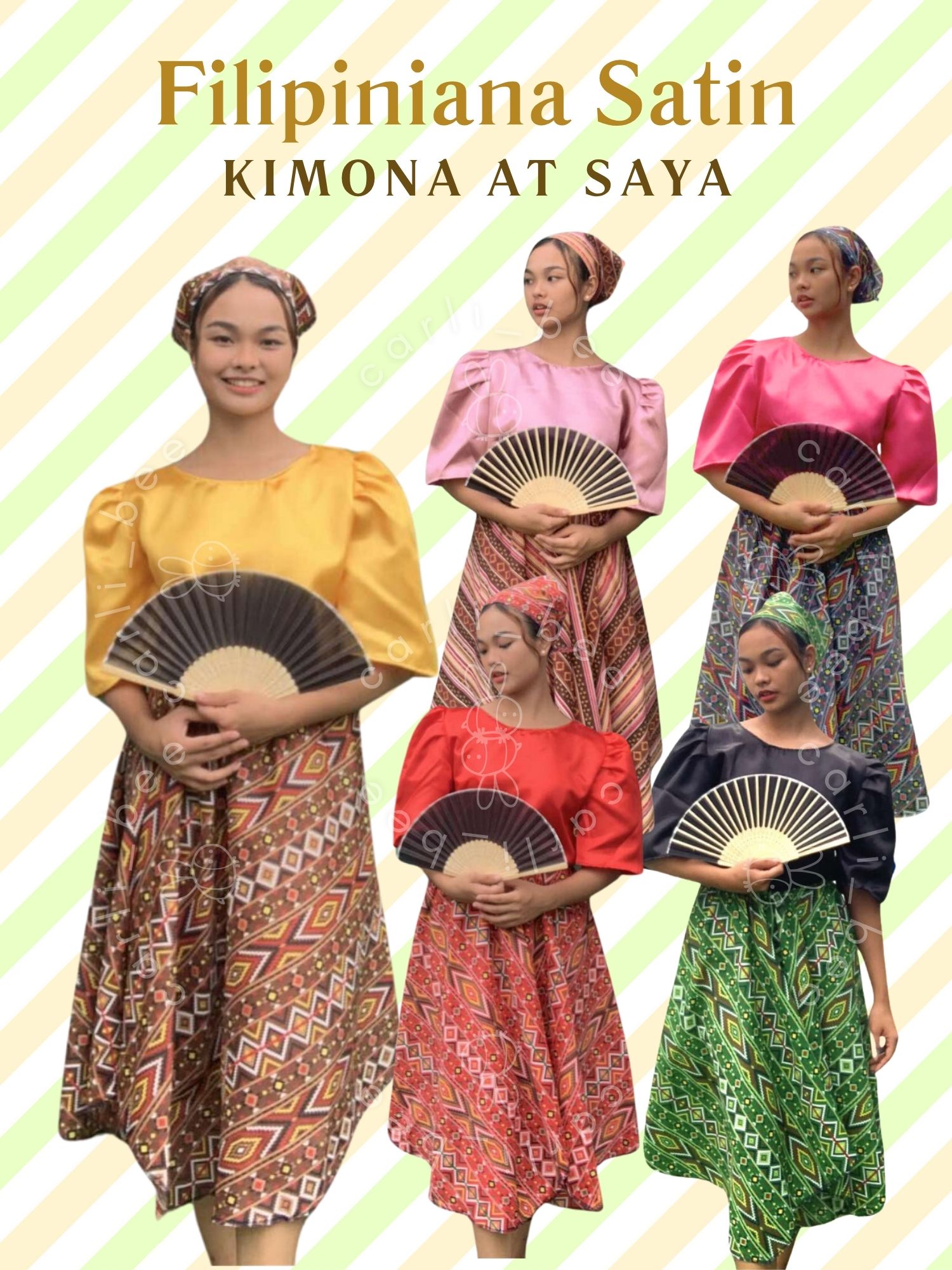 CB Filipiniana Kimona at Saya Set Filipina Buwan ng Wika Traditional ...