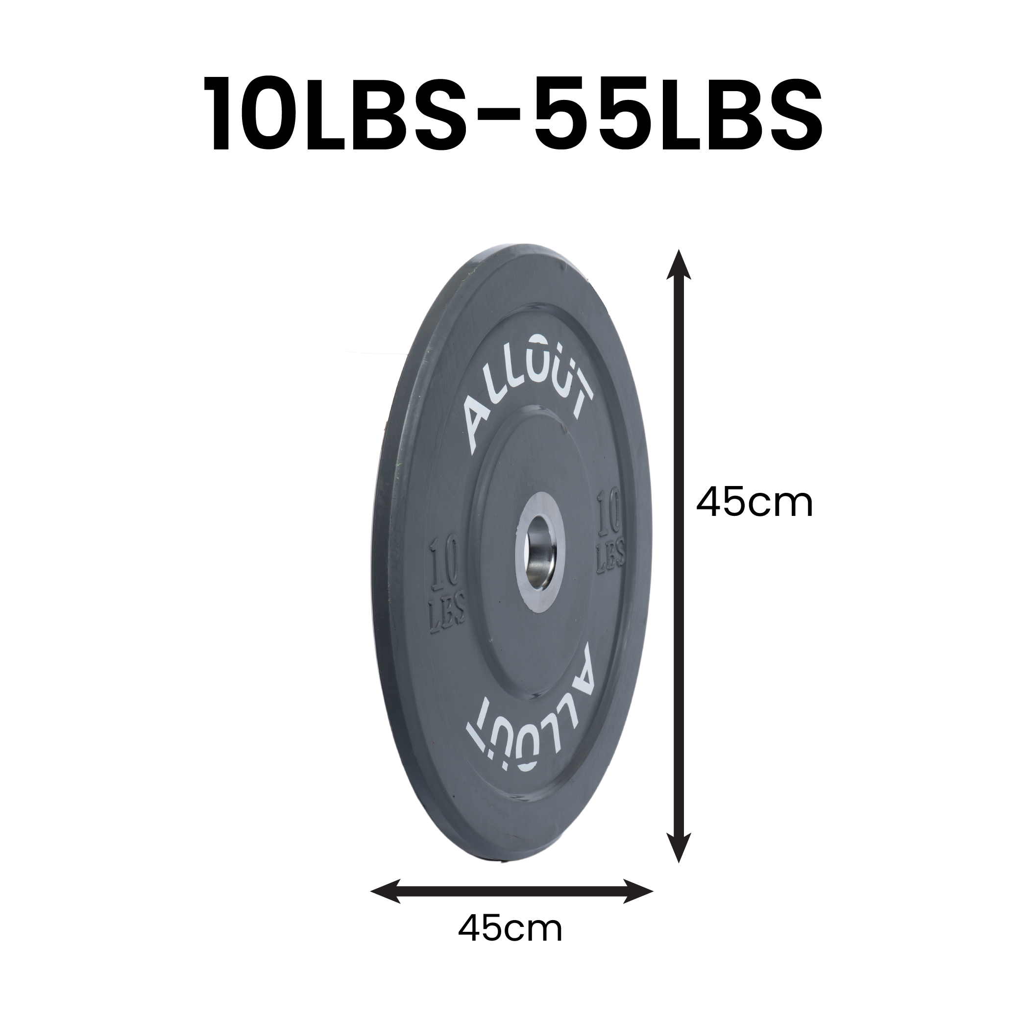 Competition Rubber Bumper Plates (Pair) 10lb–55lb | Color-Coded Olympic ...