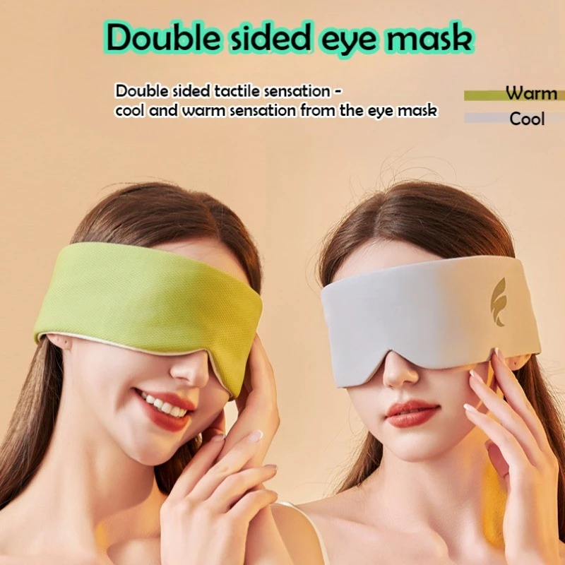 3 Colors Sleep Eye Blackout Mask Double-Sided Ice Silk Warm Eye Mask ...