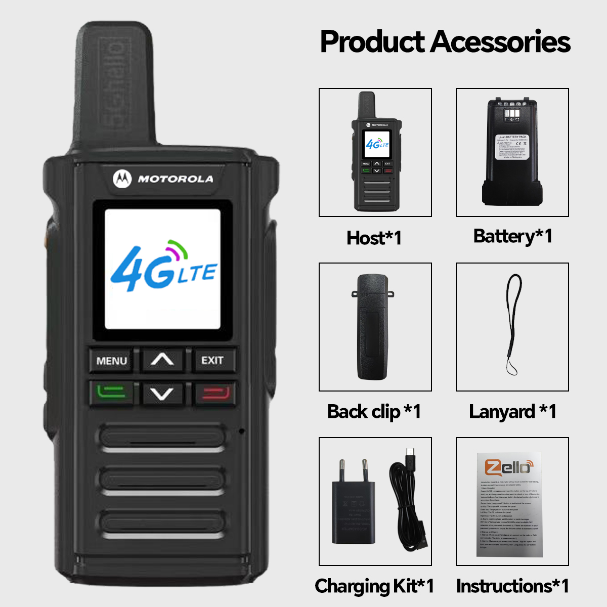 MOTOLOLA T99 Zello POC Walkie Talkie 4G Android Bluetooth PTT WiFi ...