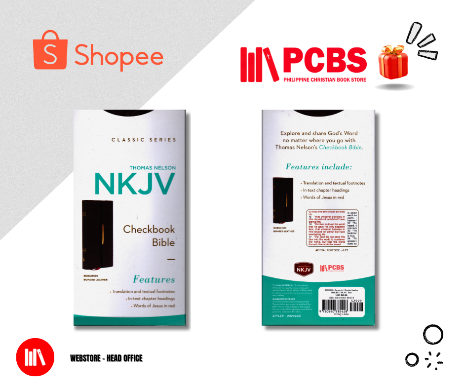 PCBS NKJV Checkbook Bible Bonded Leather - New King James Version Holy ...