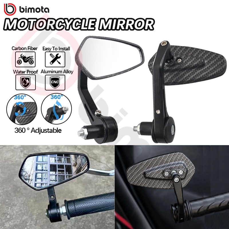 Motorcycle Bar End Side Mirror Carbon Design Rod End Carbon Fiber Side ...
