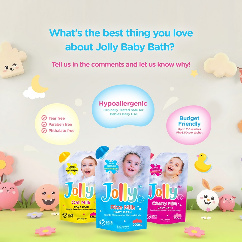 Jolly Baby Bath Rice Milk Oath Milk and Cherry Milk Hair Body Bath 18ml ...