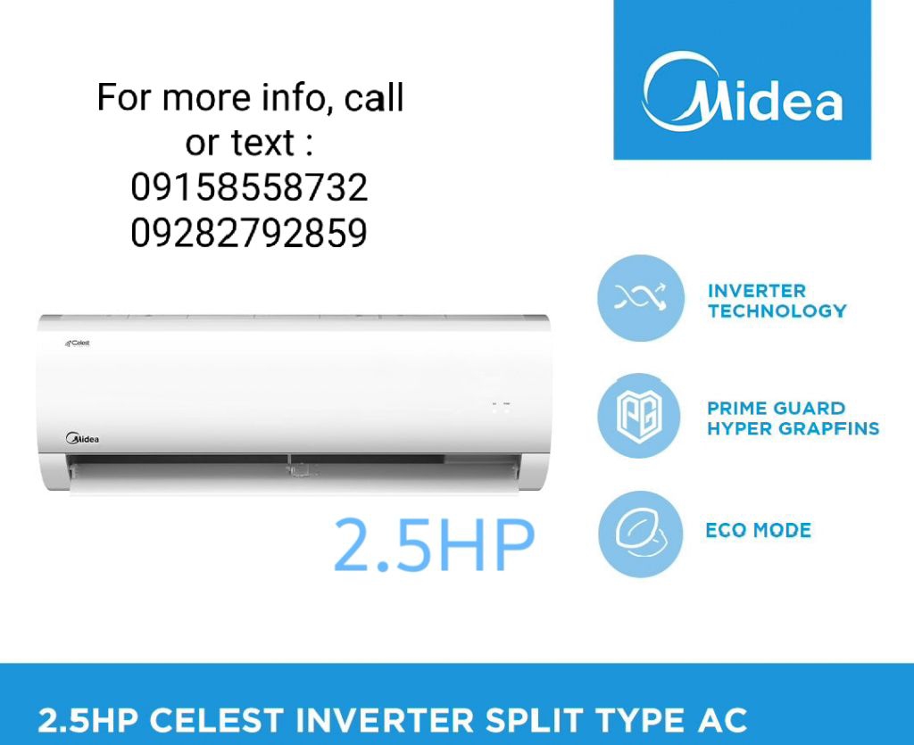 MIDEA Celest 2.5HP Split Type Inverter Airconditioner | Shopee Philippines