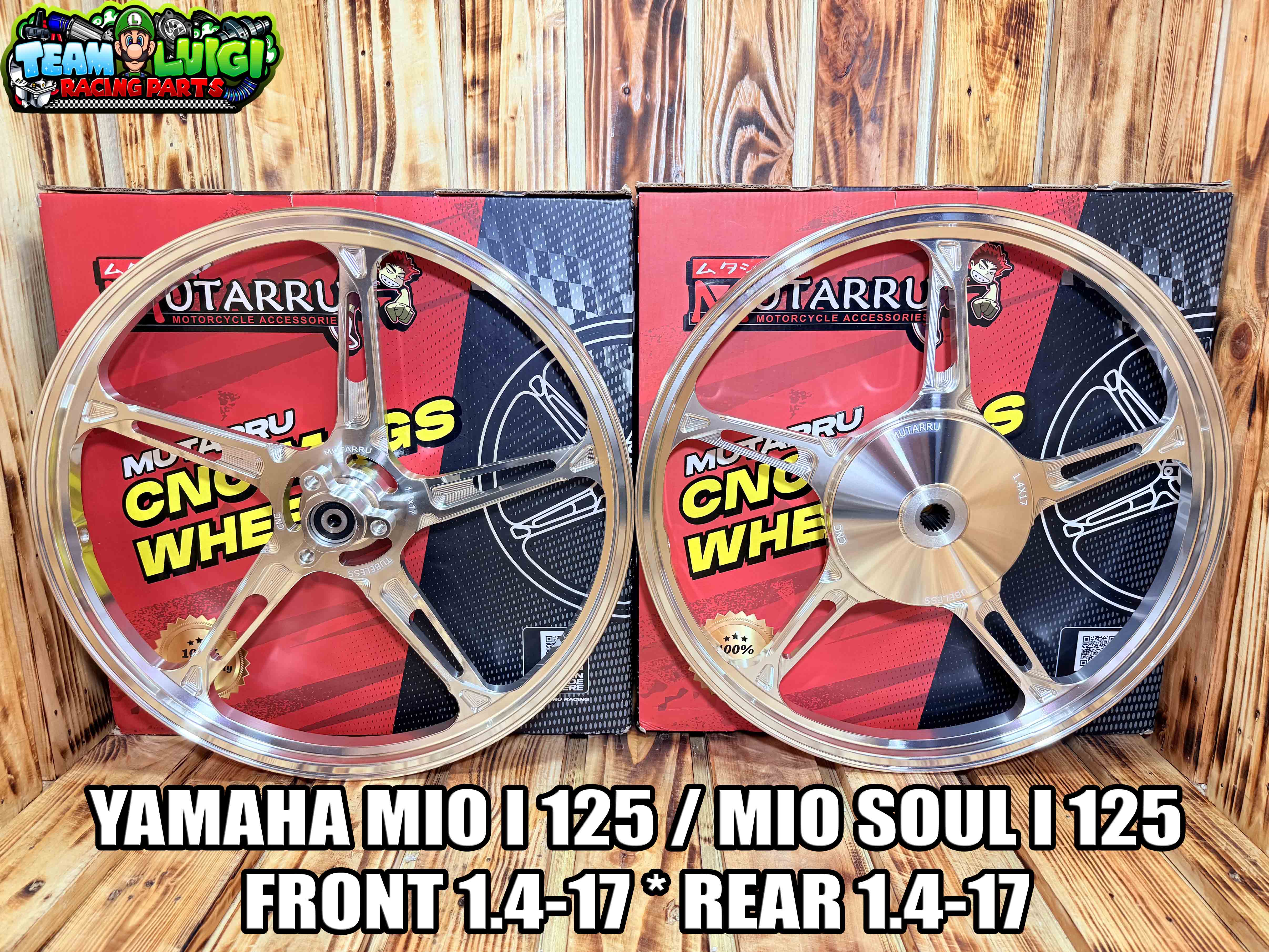 MUTARRU CNC MAGS 17s 5 SPOKES YAMAHA MIO I 125 / MIO SOUL I 125 MADE IN ...