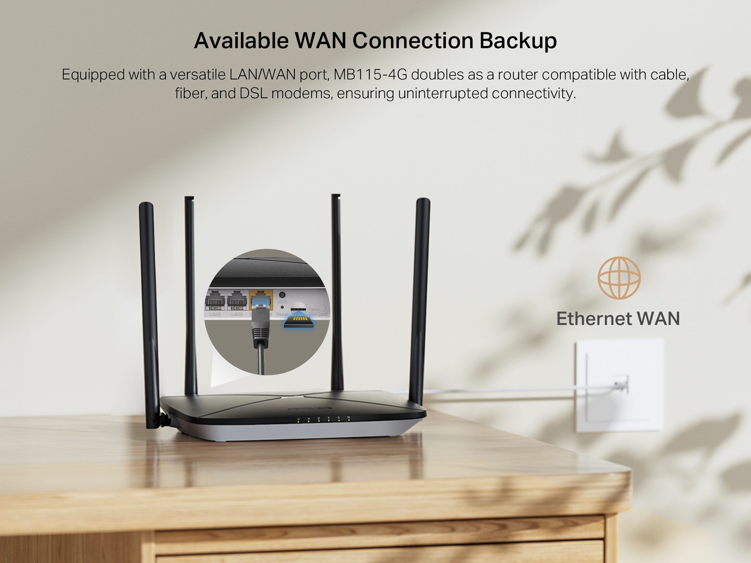 Mercusys Official | MB115-4G | 300 Mbps | Wireless N | 4G | LTE | Wi-Fi | Sim | Openline ...