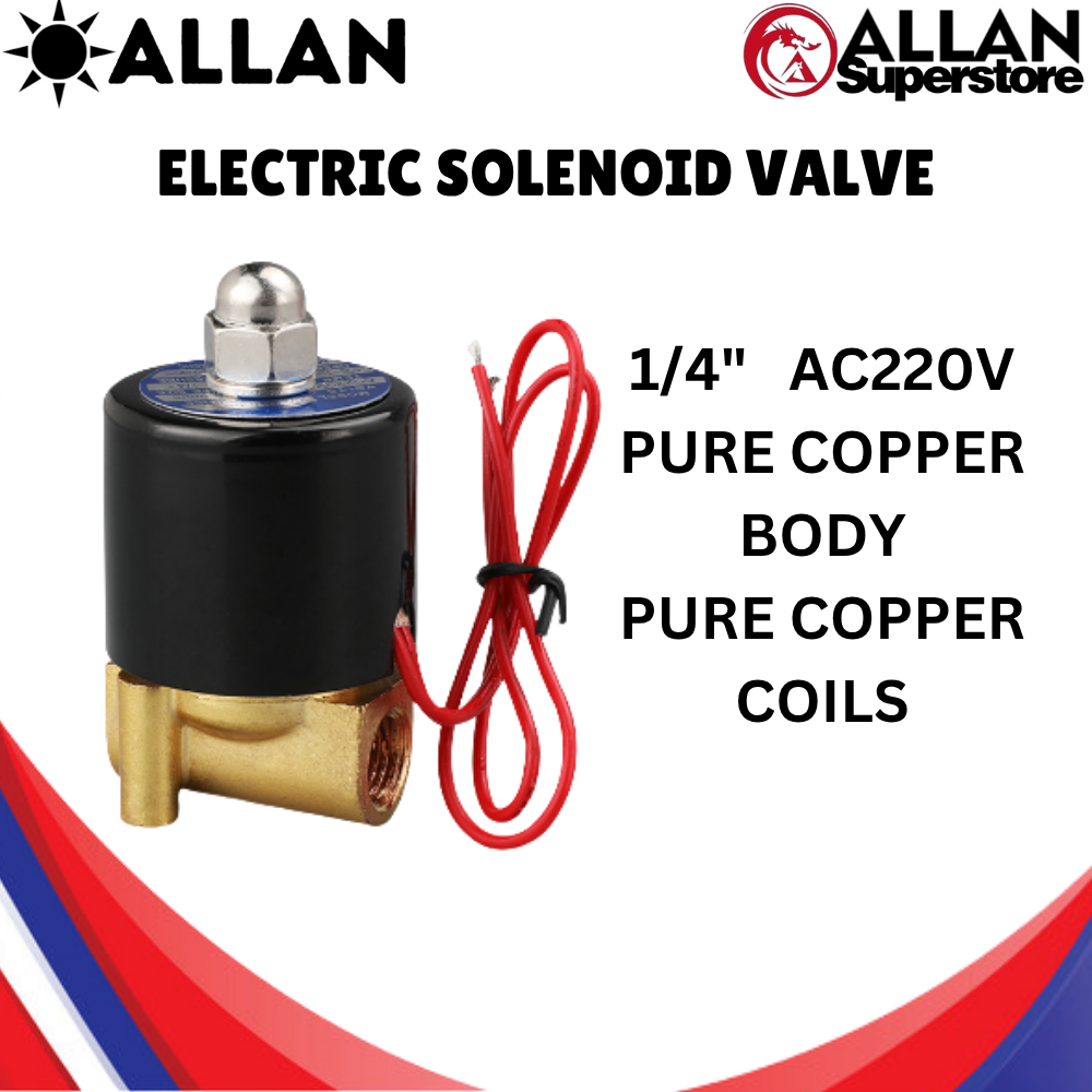 Allan Superstore Electric Solenoid Valve Two Way Brass DC 12V AC 220V 1 ...
