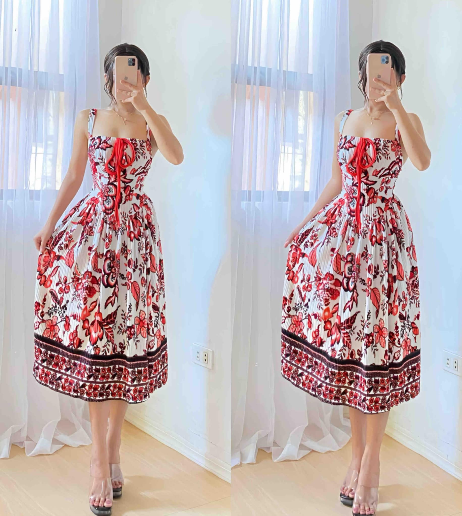DBS ANDREA Midi Dress Stretch Bark Crepe Fabric Fits SMALL to LARGE ...