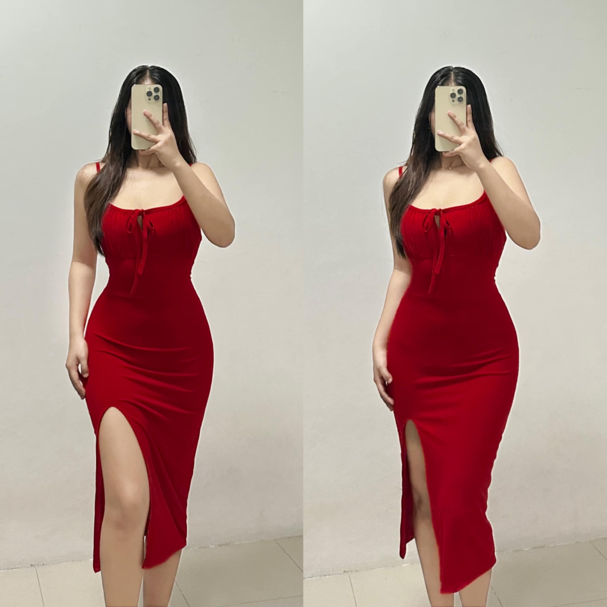 AB OLIVIA DRESS PLAIN WITH SIDE SLIT KNITTED FABRIC BEST FIT EXTRA ...