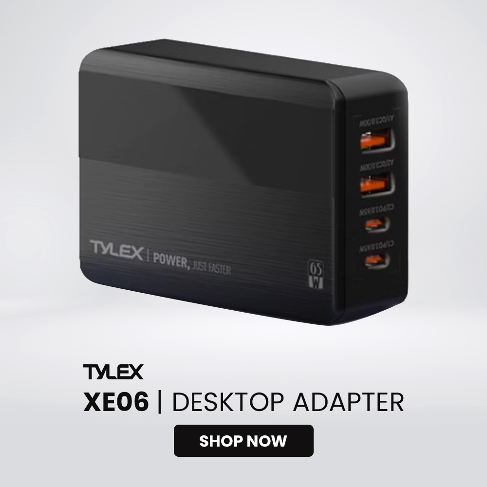 TYLEX XE06 Super Fast Charging 65w Desktop Charger 1.5 Meter Cord ...