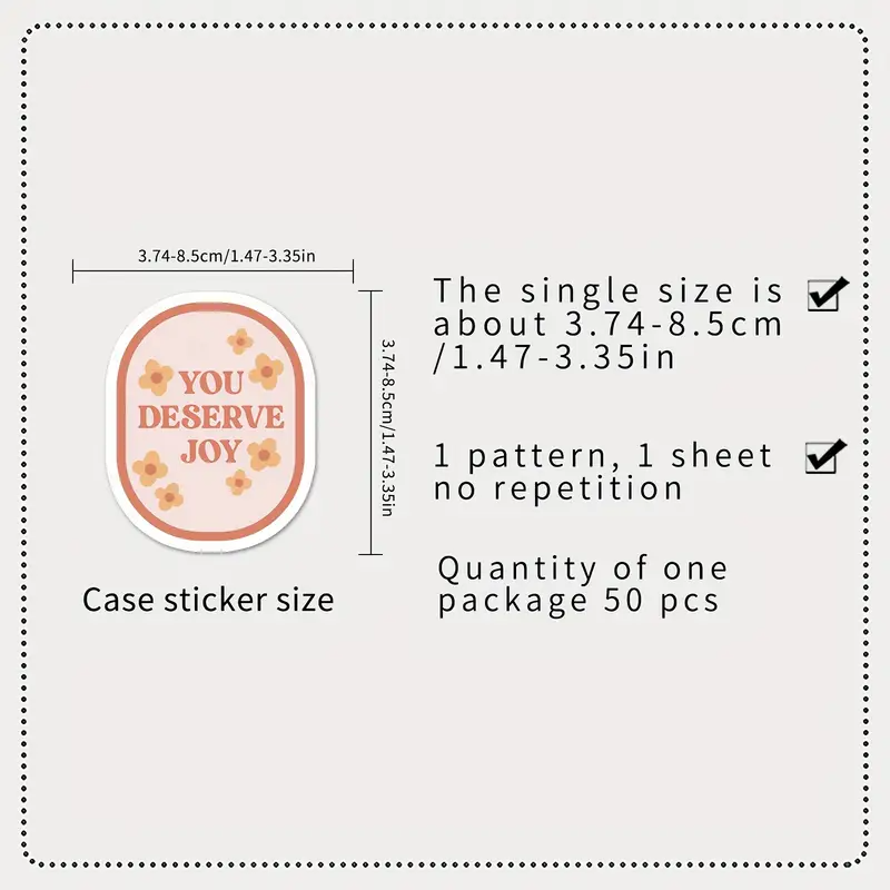 50pcs Pink inspirational sticker - Creative positive energy short ...