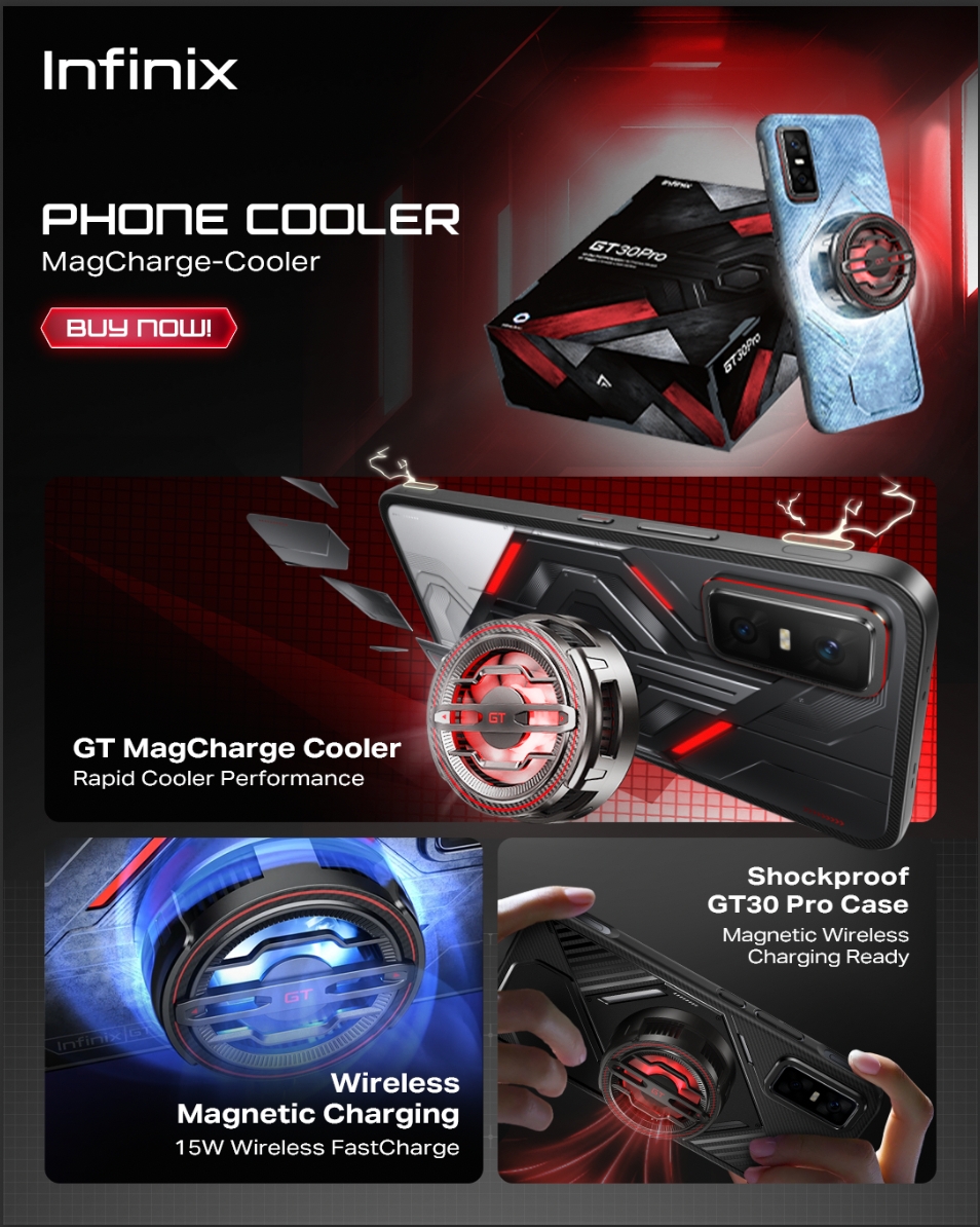 Infinix Phone Cooler, Wireless Magnetic Charger, MagCharger, Shockproof ...