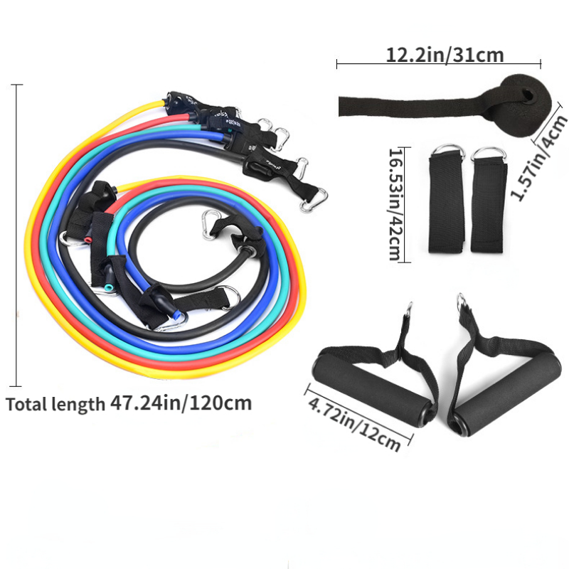 11-piece Fitness Resistance Band Pull Rope Yoga Elastic Band Upgrade ...