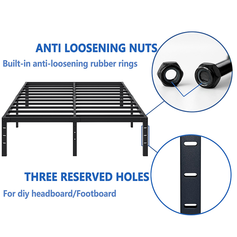 Metal Bed Frame Single/Double Anti rust treatment easy assembly bedroom ...