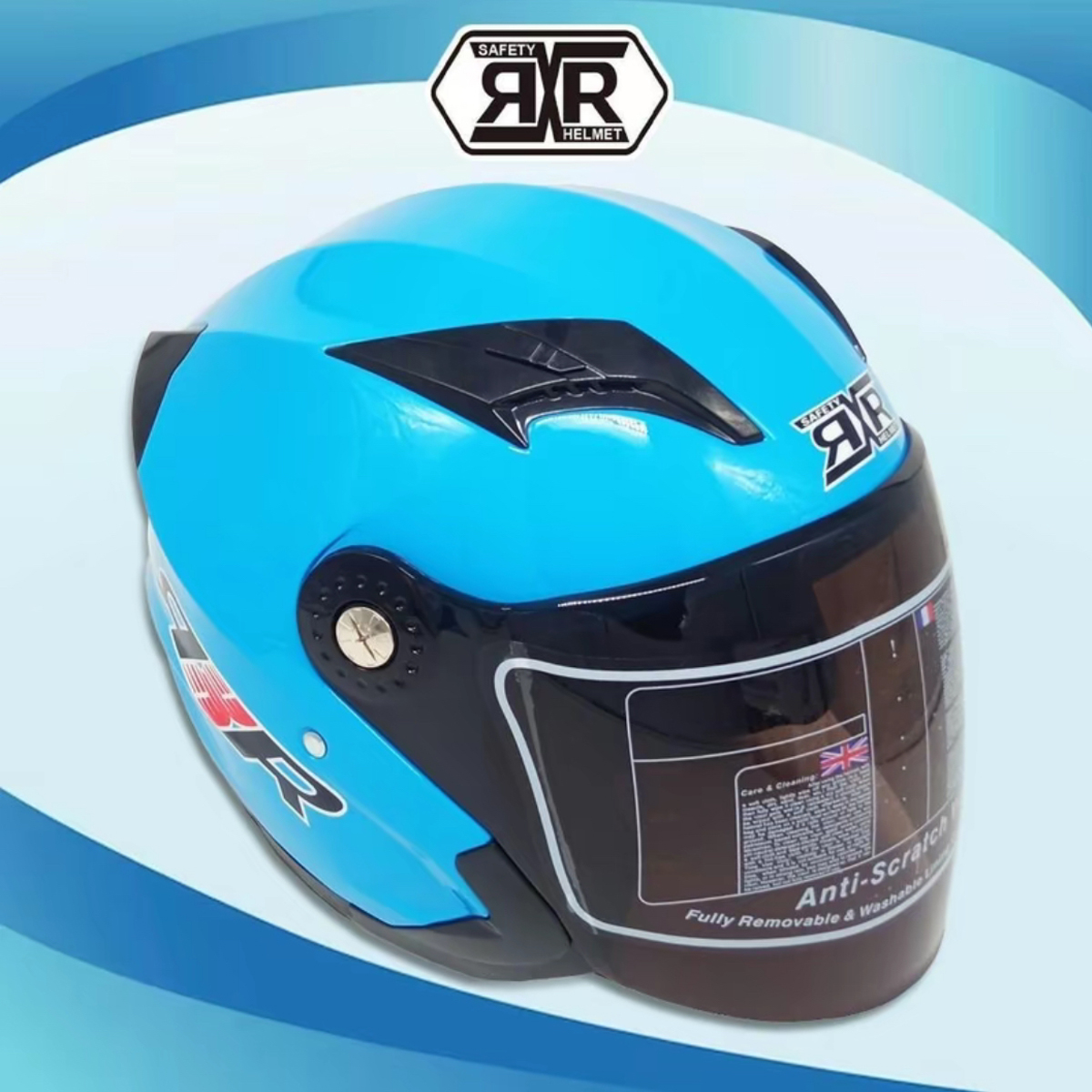 Half Helmet Safety RXR Helmet Box Angkas Black Visor Single Visor ...