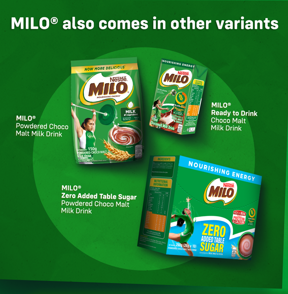 Milo Zero Added Table Sugar Powdered Choco Malt Milk Drink 26g - Pack ...