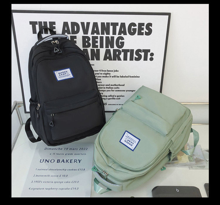 New Solid Color Japanese and Korean Student Schoolbag Large Capacity ...