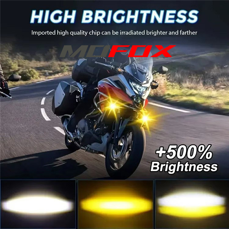 MOFOX W1 Laser Gun 40W Motorcycle Auxiliary Light Hi/Lo Dual Color Mini ...