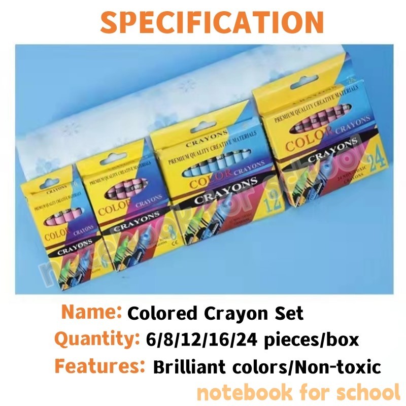 NFS 6/8/12/16/24 Colors Crayons Set Kids Painting Crayon Primary School ...