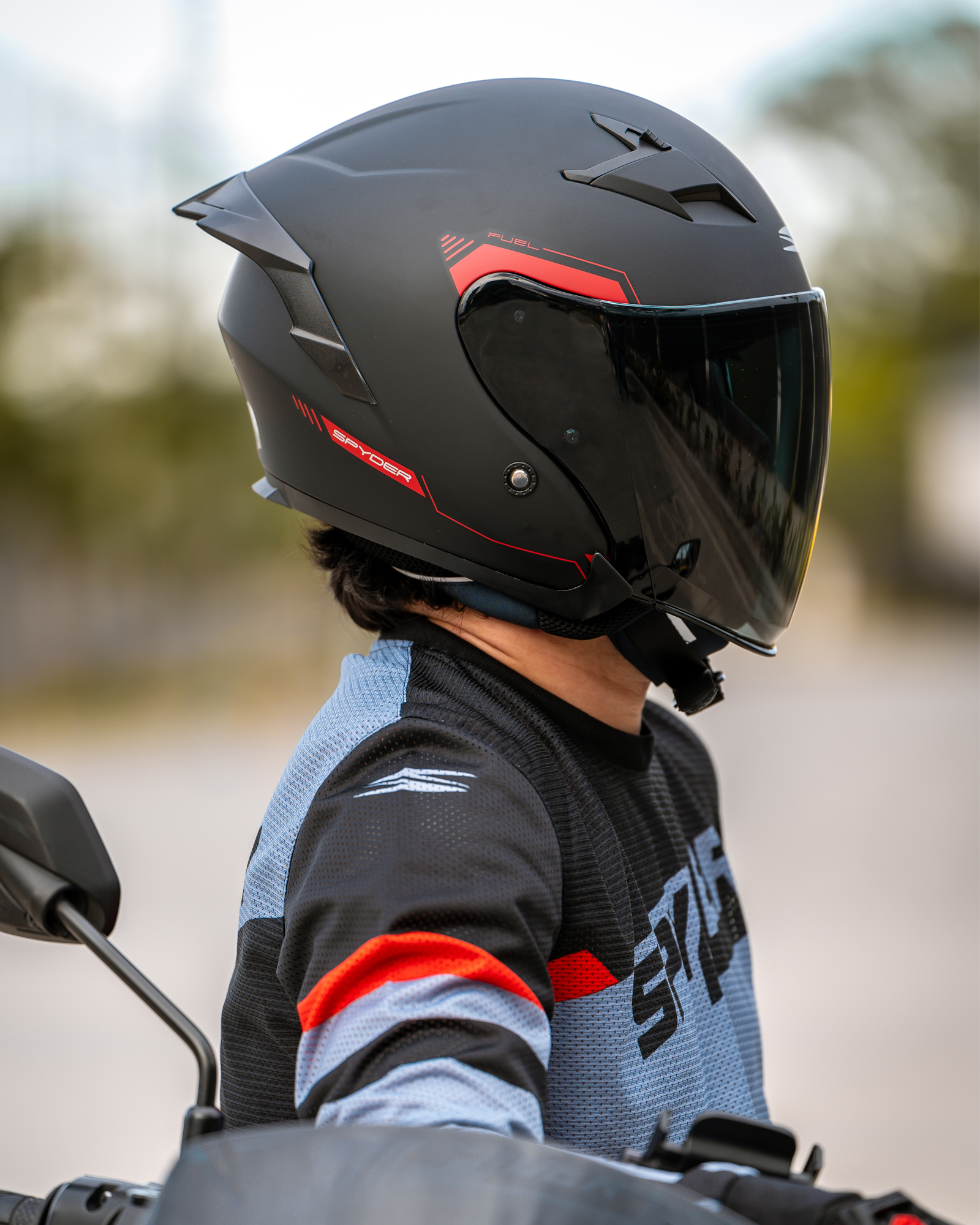 Spyder Fuel V2 Half Face Dual Visor Helmet for Motorcycle (Free Clear ...
