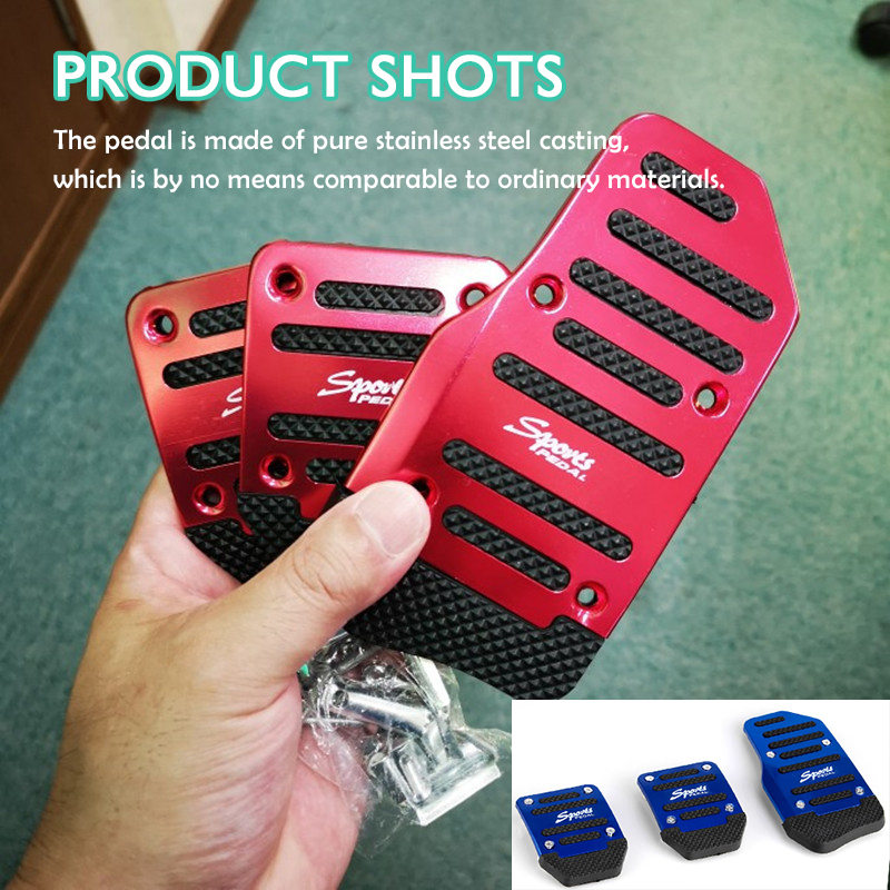 2/3Pcs Manual Car Pedal Pad Universal Anti-Slip Brake and Gas ...