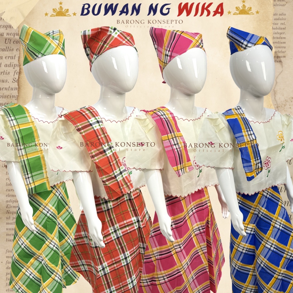 Filipiniana KIMONA CHECKERED PATADYONG - Buwan Ng Wika Costume | Shopee ...