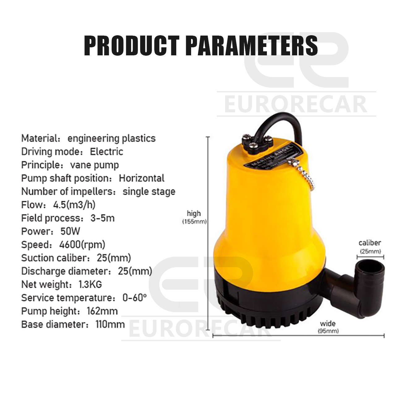 DC Submersible Pump Electric Small Portable Water Pump Fishing Boat ...