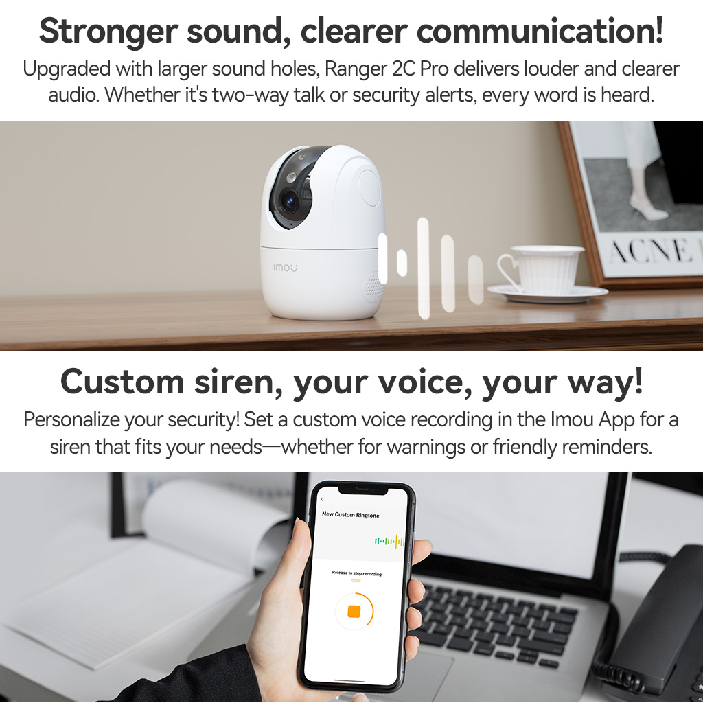 IMOU Ranger 2C Pro 3MP Indoor Camera Connect to Cellphone Baby Monitor ...